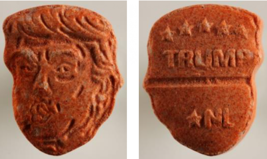 Achtung, extrem hochdosierte XTC-Pille "Trump" mit 243,2 mg MDMA ...